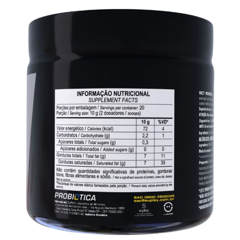 MCT POWDER - PROBIÓTICA - 200G - Cwb Gold Suplementos Alimentares