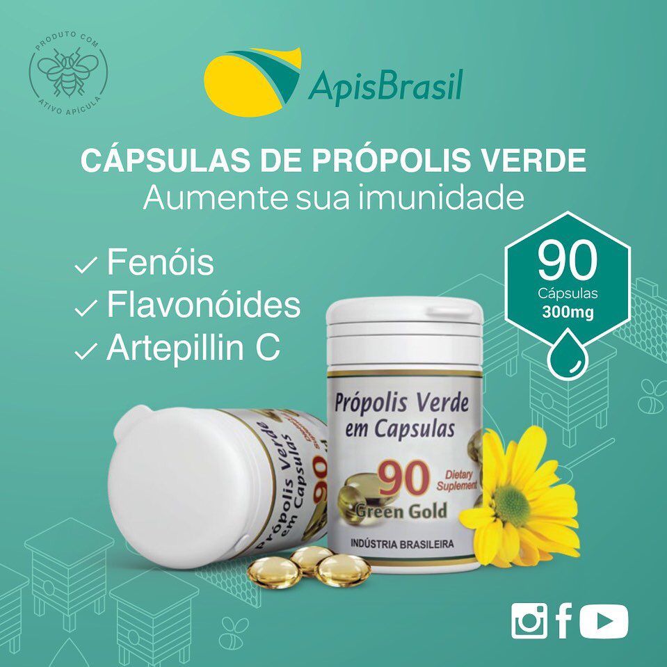 PROPOLIS VERDE CAPSULAS APIS BRASIL - Malagueta Produtos Naturais