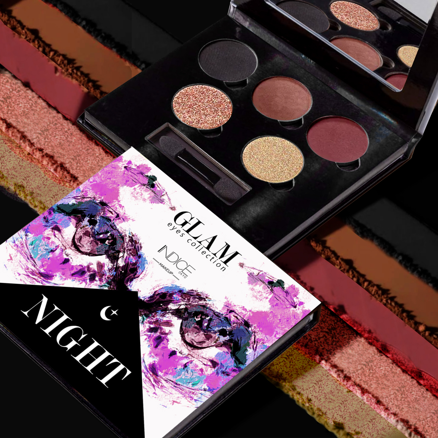 Glam Eyes Collection - Night 01 - Paleta de Sombras 5 cores - Indice ...