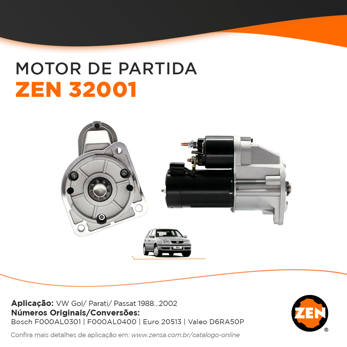 Motor de Partida VW AP ZEN32001 - S.Catarina Distribuidora de Autopeças