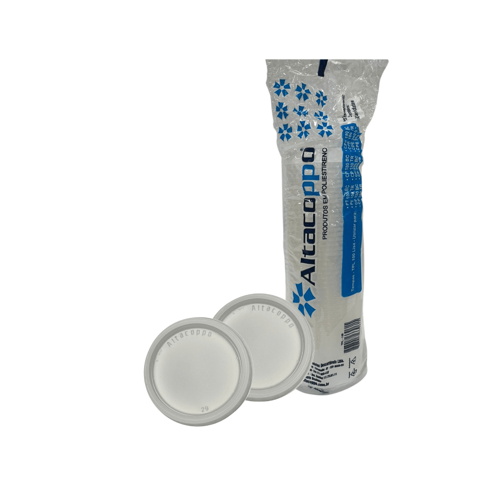 Tampa para Pote 100ml e Copos 180ml 200ml Altacoppo transparente c/ 2.000 un - Limaplast Embalagens