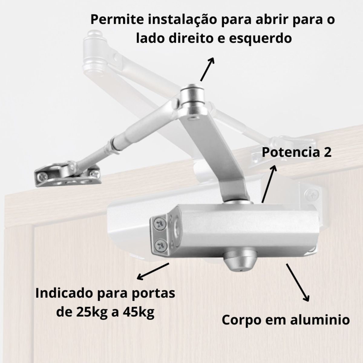 Mola Para Porta Aèrea Fecha Porta Automático Externa Interna ...