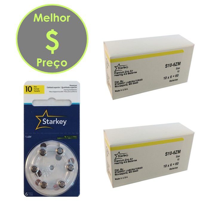 Starkey 120 unidades - Modelo P10 / PR70 - Baterias Para Aparelho Auditivo - Fono Virtual ...