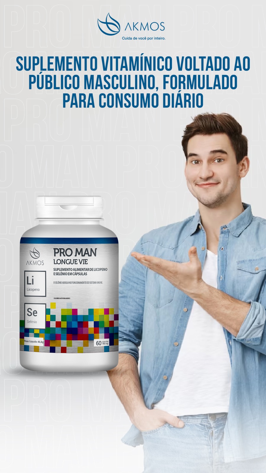 Pro Man 60 cápsulas - AKMOS - Saúde e Bem Estar - Jaraguá do Sul / SC