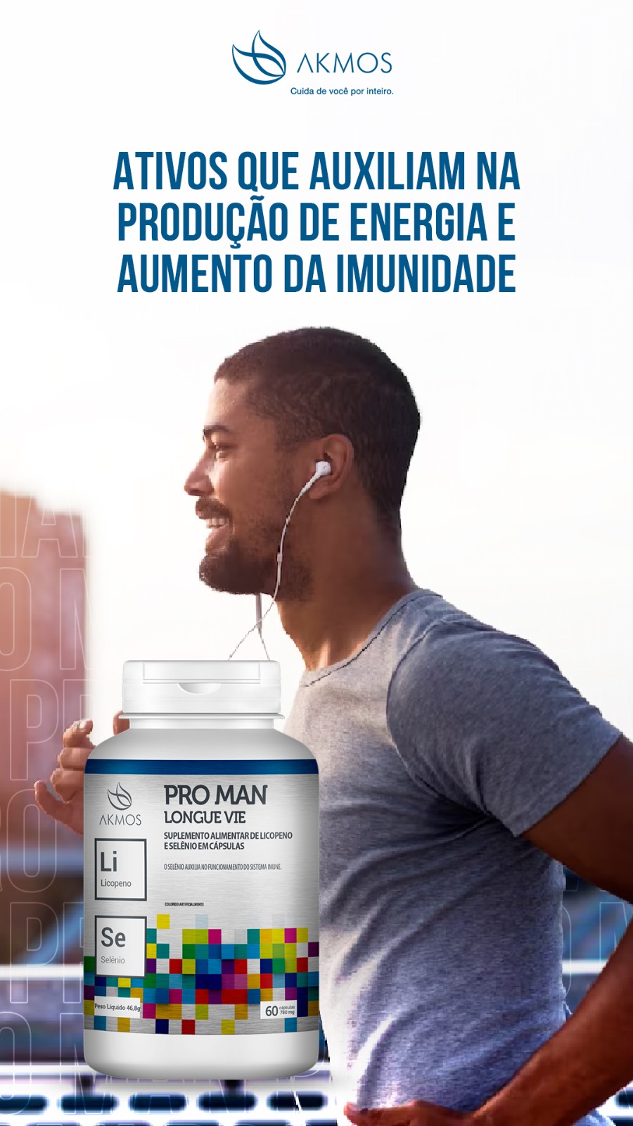 Pro Man 60 cápsulas - AKMOS - Saúde e Bem Estar - Jaraguá do Sul / SC