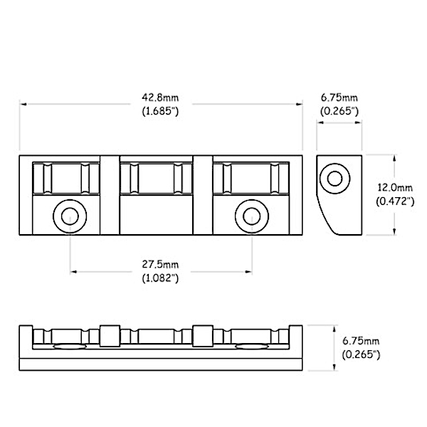 Roller Nut pestana guitarra strato tele Dourado 42,8 mm NST - Music ...