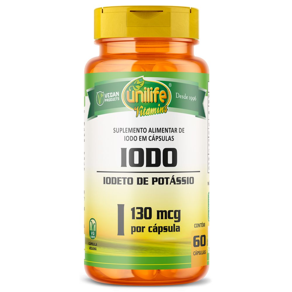 Kit 5 Iodo Iodeto de Potássio Unilife 60 cápsulas - Edin