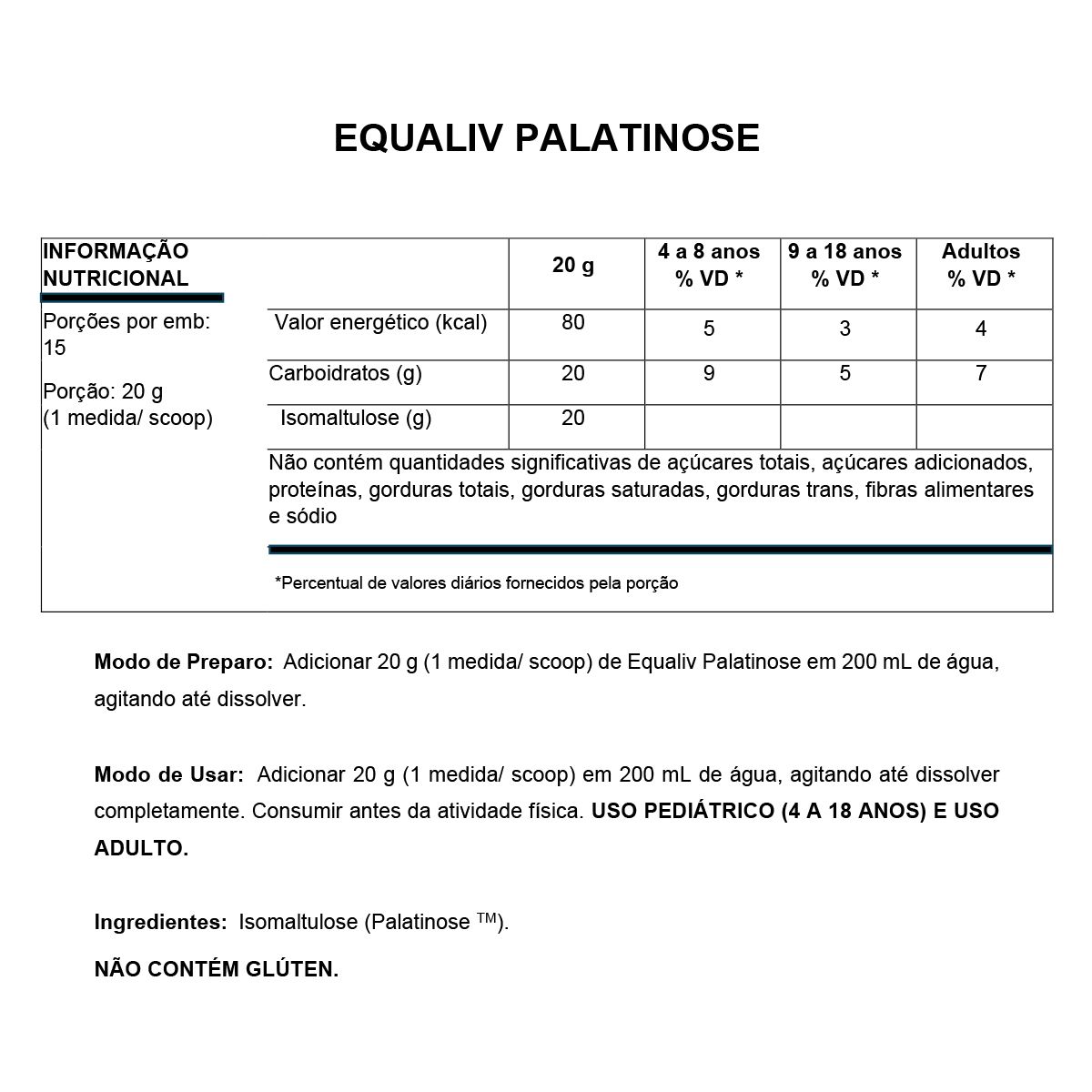 Kit 3 Palatinose Equaliv Isomaltulose 300g - Edin
