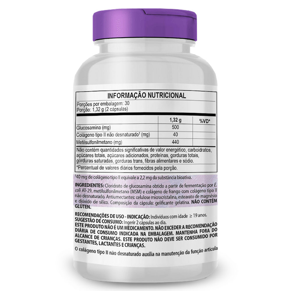 Kit 2 Glucosamina MSM Colágeno tipo II Clinicmais 60 Cápsulas - Edin