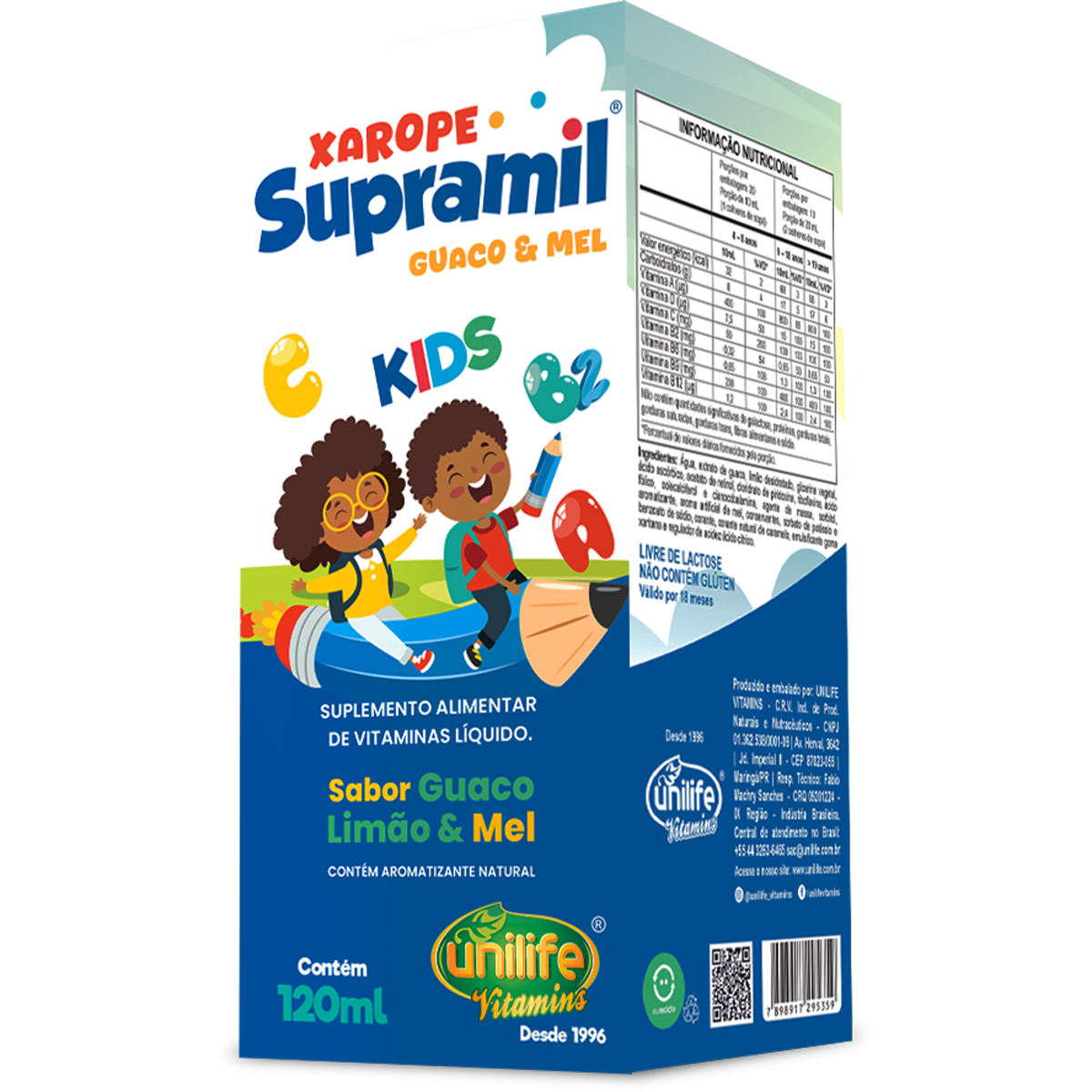 Supramil Xarope Infantil Guaco Limão e Mel Unilife 120 ml - Edin