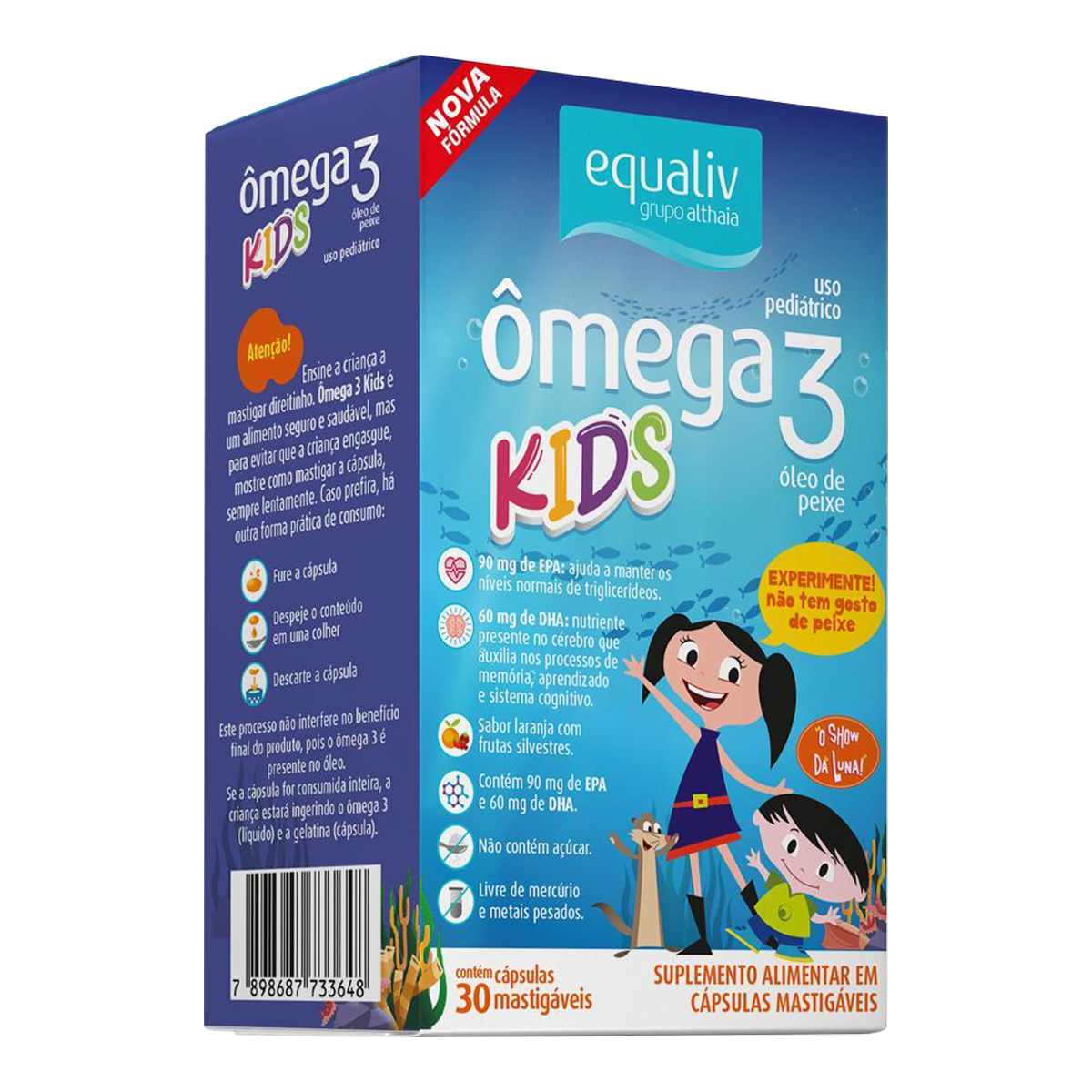Kit 3 Ômega 3 Pro Kids Oil Equaliv 30 Cápsulas - Edin Kit 3 Ômega 3 Pro Kids Oil Equaliv 30 Cápsulas - Edin