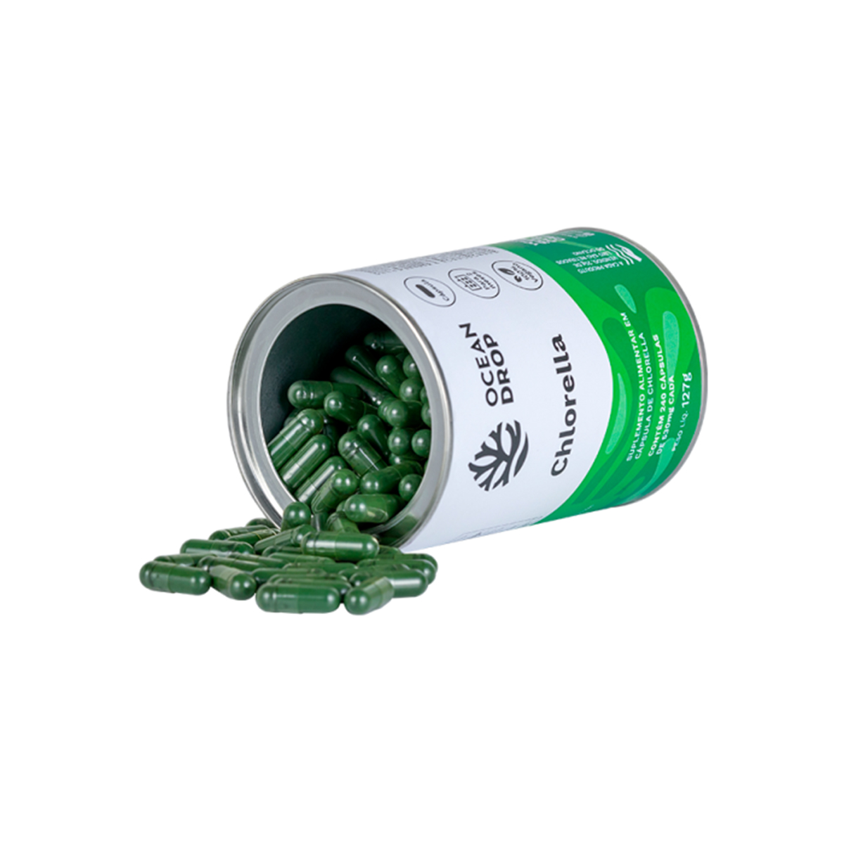 Chlorella Ocean Drop Vegana 240 Cápsulas - Edin