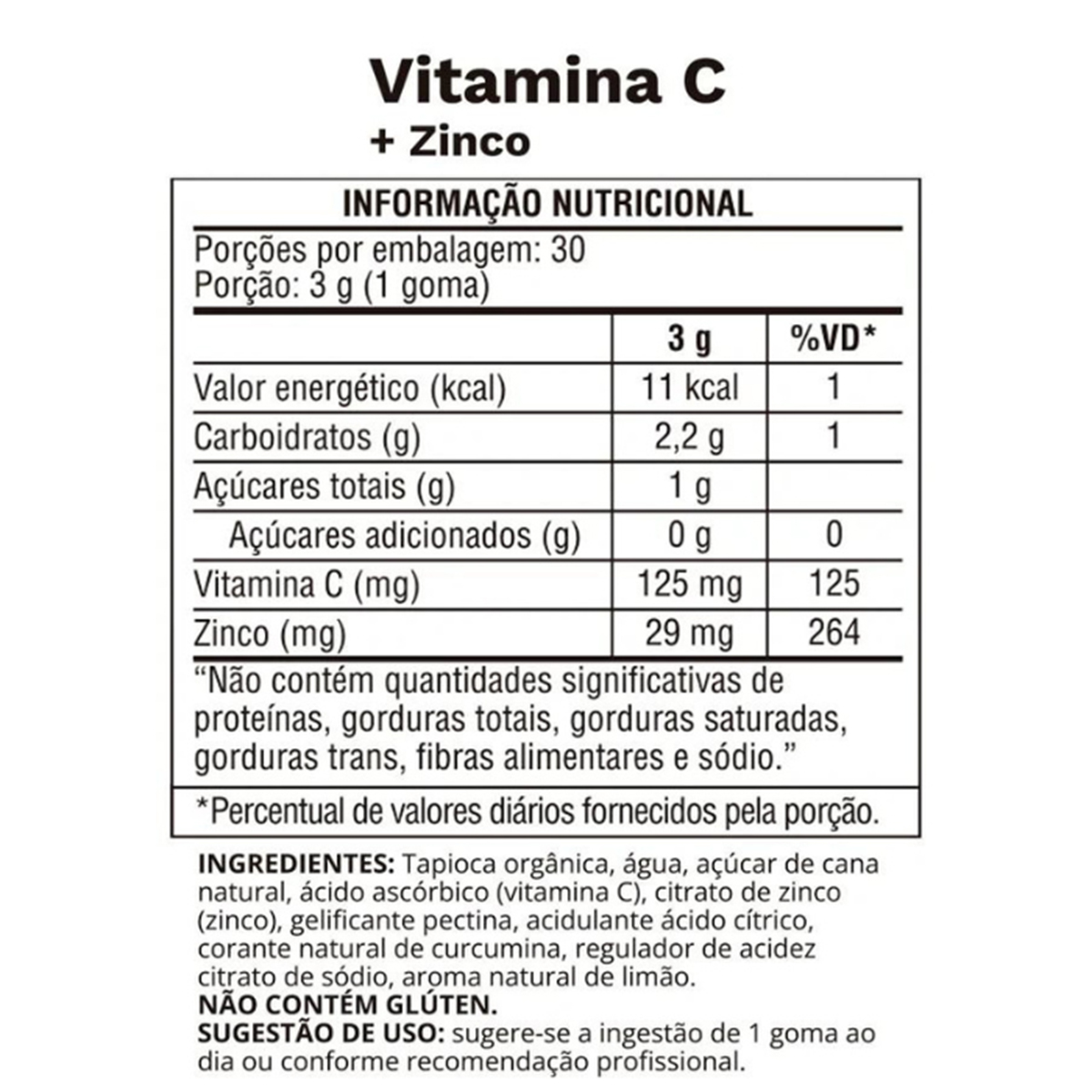 Vitamina C + Zinco Ocean Drop 30 Gomas Sabor Limão - Edin