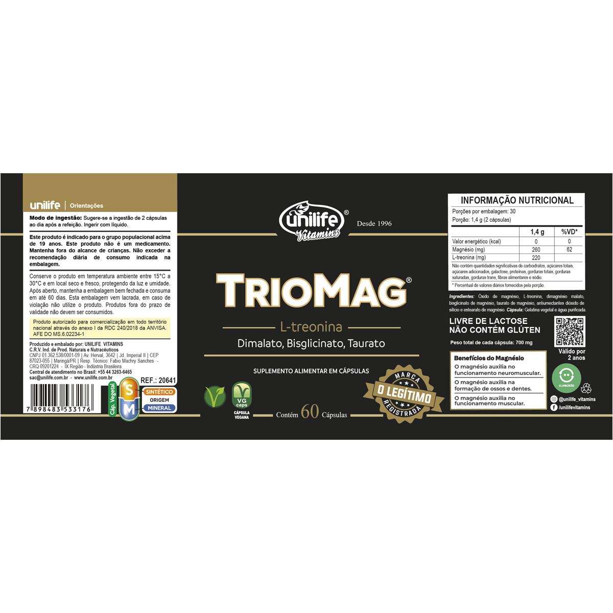 Triomag Unilife 60 Cápsulas - Edin