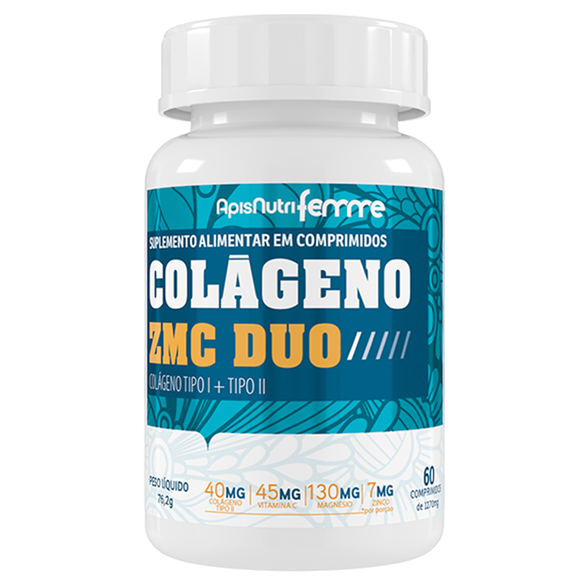 Kit 2 Colágeno ZMC Duo Apisnutri 60 Comprimidos - Edin