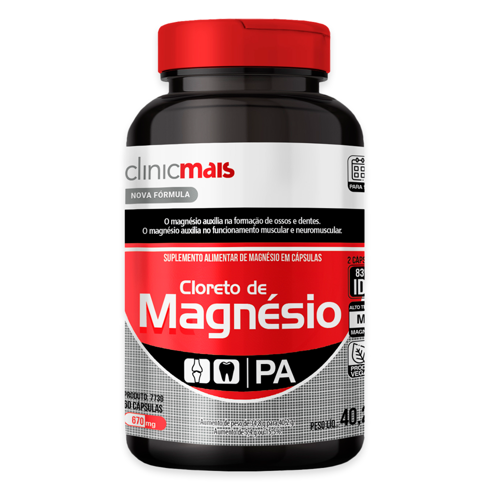 Kit 2 Cloreto de Magnésio PA Clinicmais 60 Cápsulas - Edin