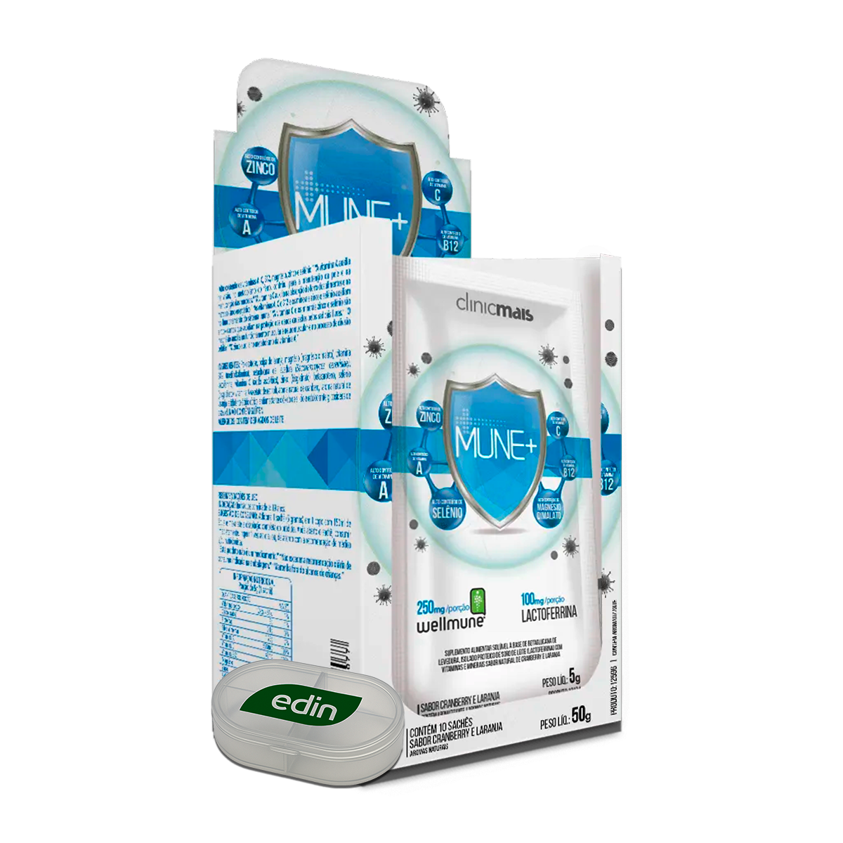 Kit 3 Wellmune Mune + ClinicMais Sabor Cranberry e Laranja (10 Sachês ...