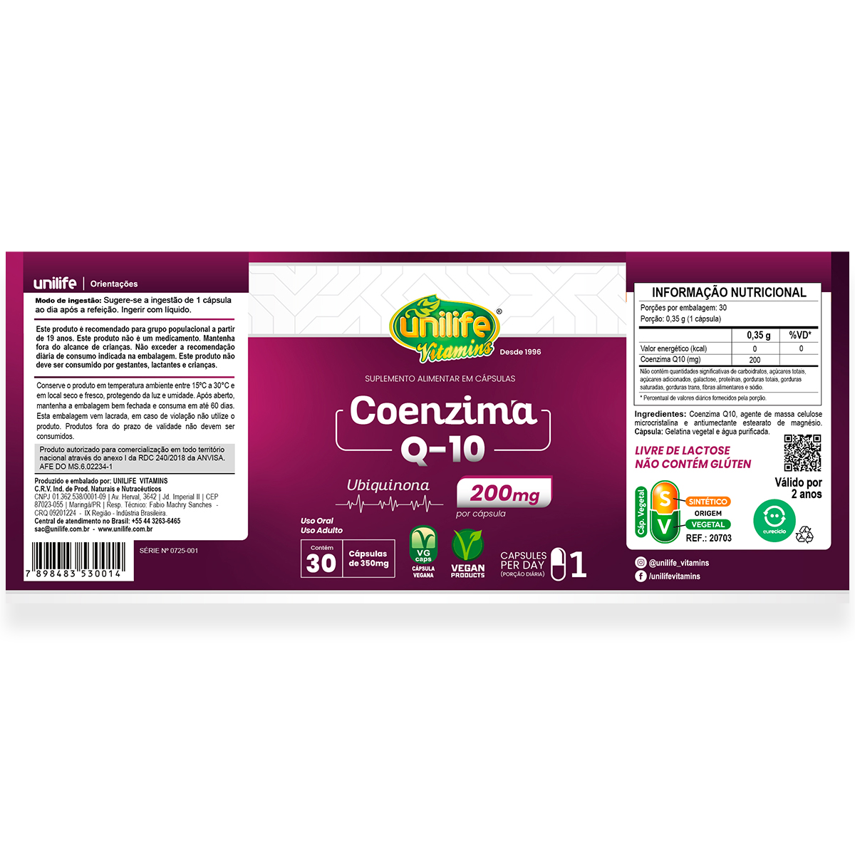 Kit 3 Coenzima Q10 Super Concentrada Unilife 30 Cápsulas - Edin