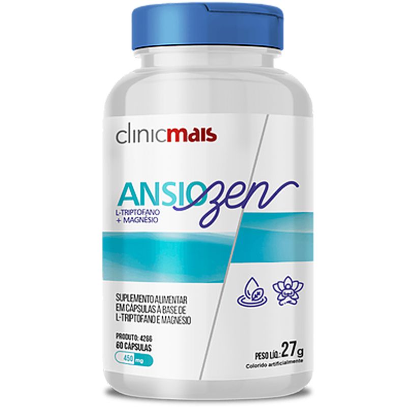 Kit 5 ANSIOZEN L-Triptofano e Magnésio ClinicMais 60 cápsulas - Edin