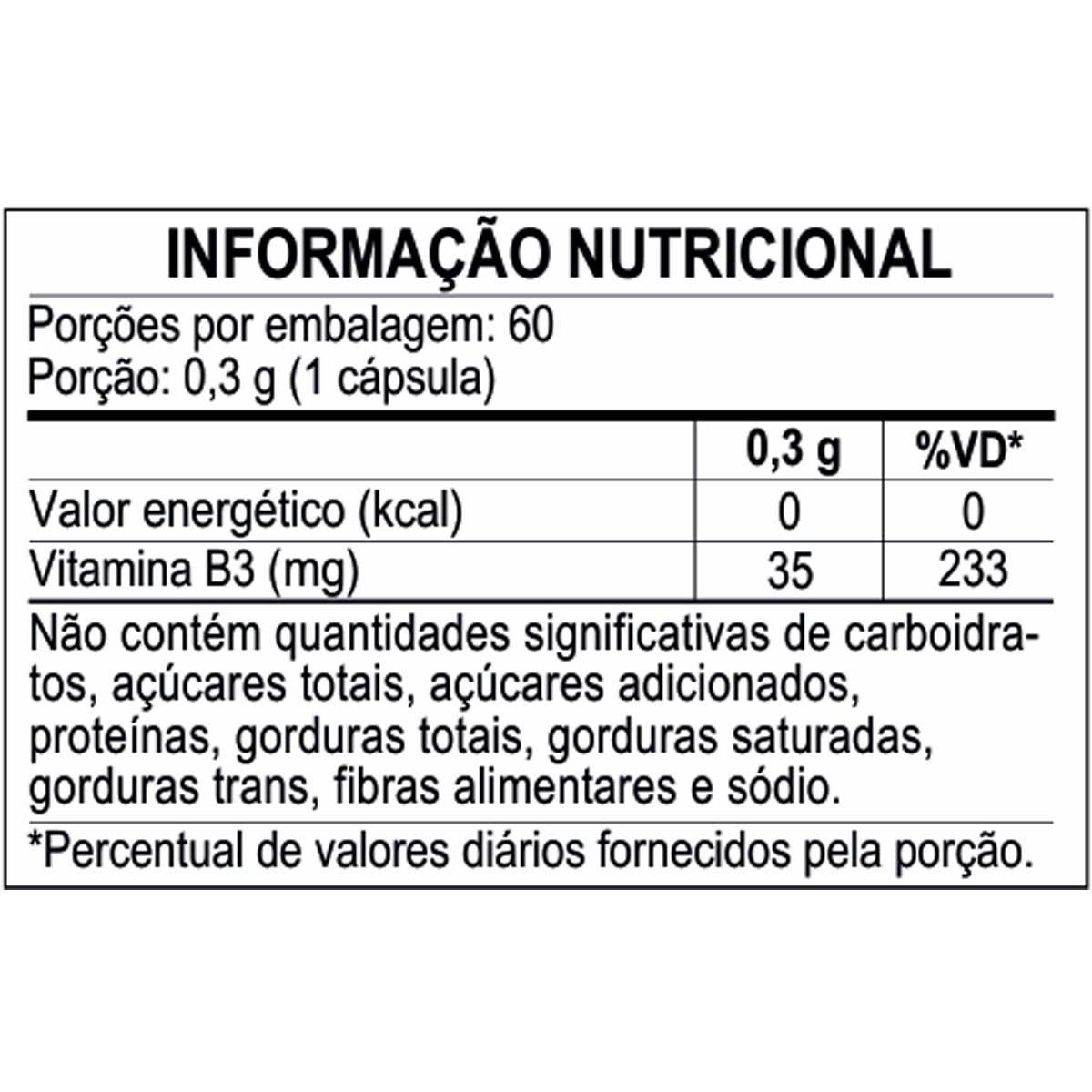 Vitamina B3 Apisnutri 60 cápsulas - Edin