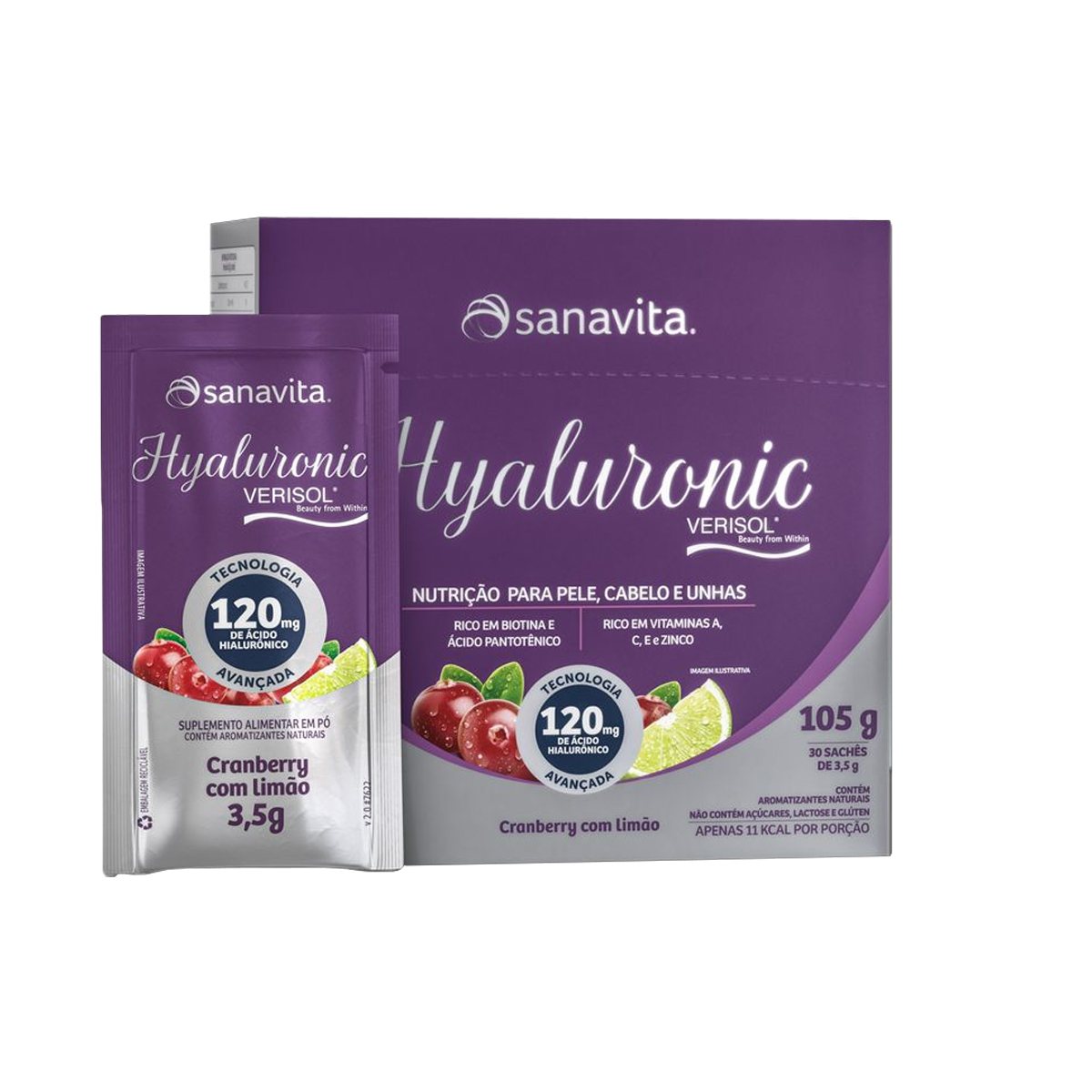 Hyaluronic Verisol Cranberry + Limão Sanavita 30 Sachês - Edin