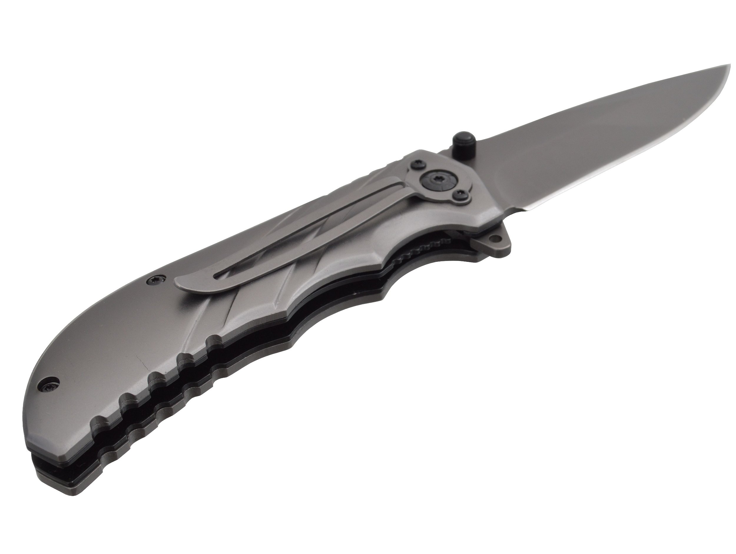 Canivete Tático Militar Cinza Aço - CASTLE SHOP
