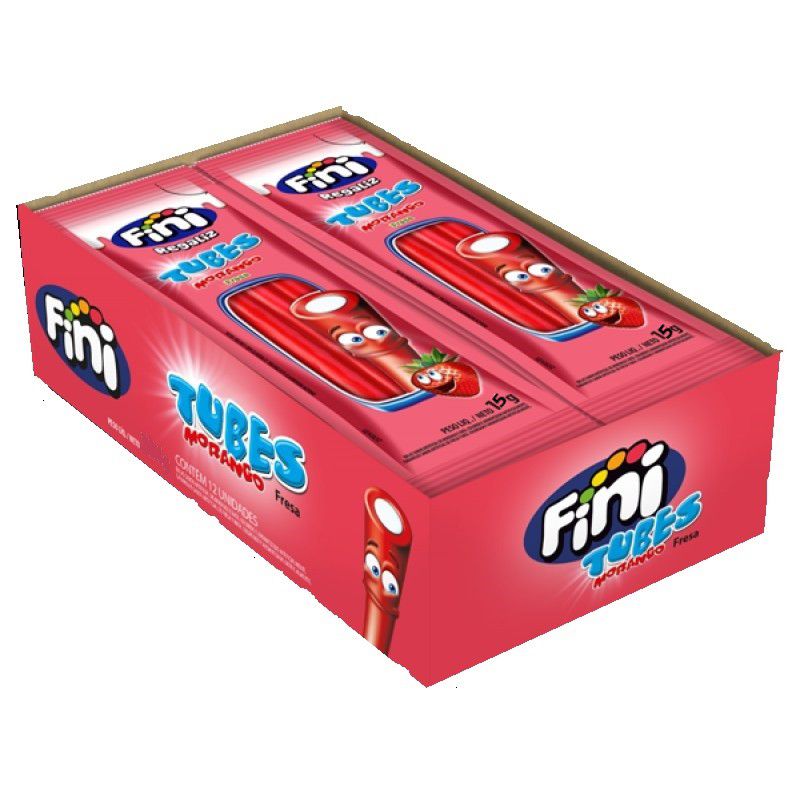 Tubes de Morango Fini - Display com 12 un de 15gr cada - Fini - CCS ...