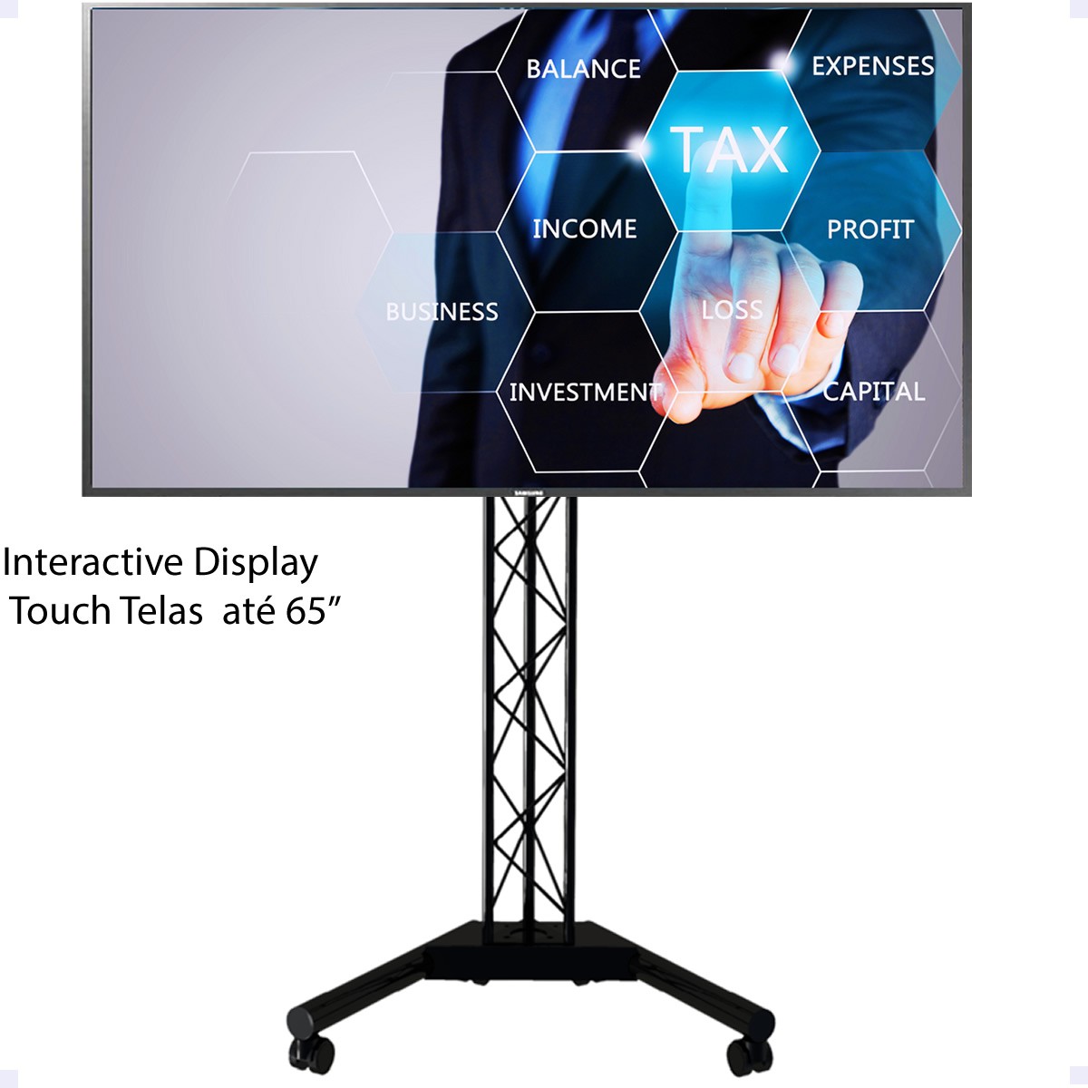 Suporte Para Tv de chão com coluna treliçada. - Ped Tv