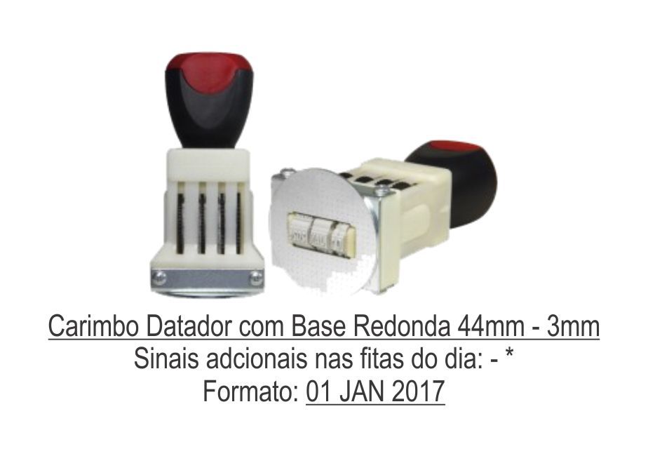 Datador com base Redonda para inserção de texto - CarimbosAqui São ...
