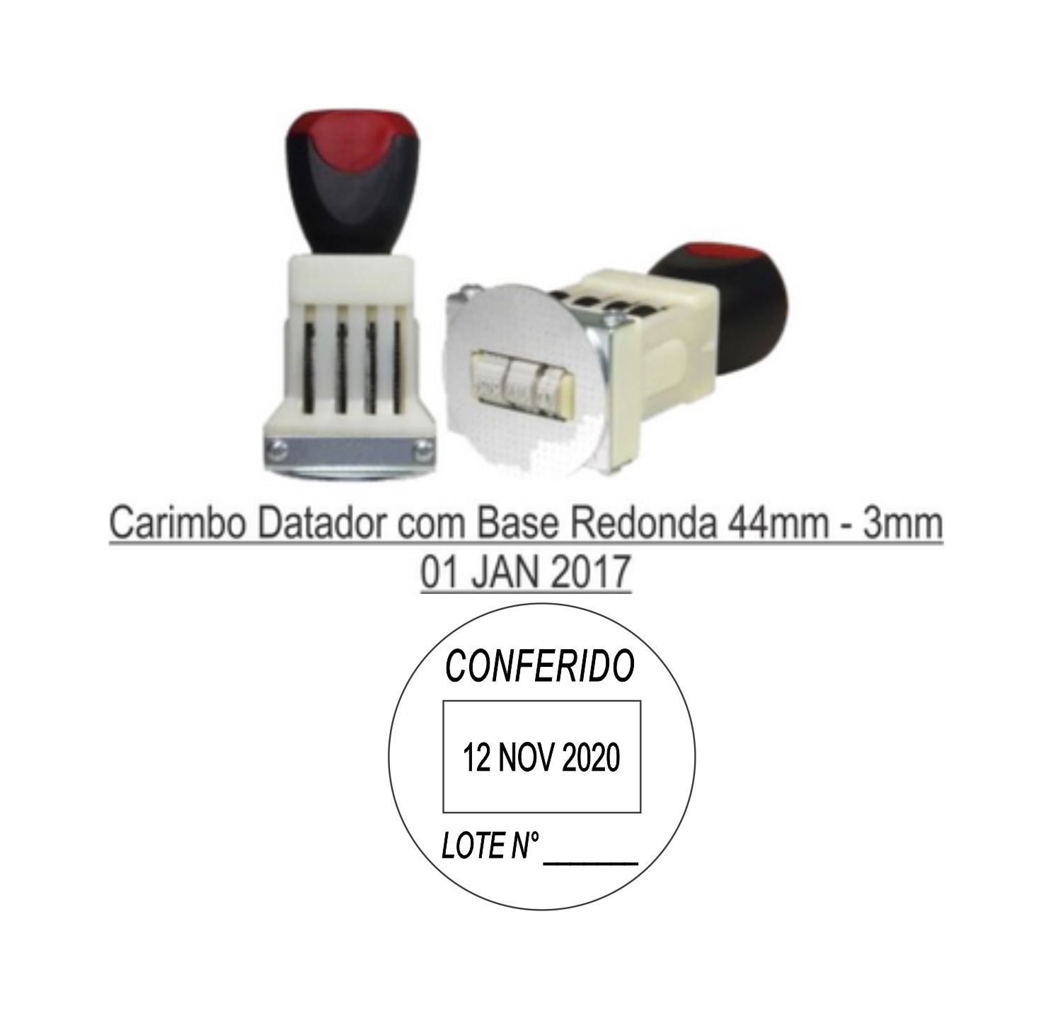 Datador com base Redonda para inserção de texto - CarimbosAqui São ...
