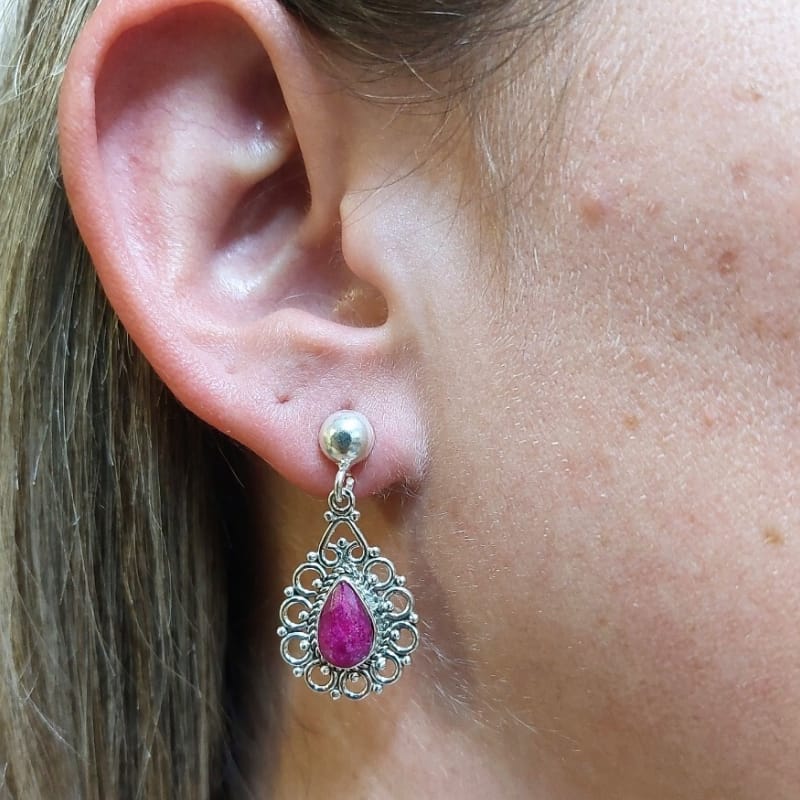 Brinco indiano Prata 925 Rubi l Filigrana l Lançamento - Prata de Bali ...