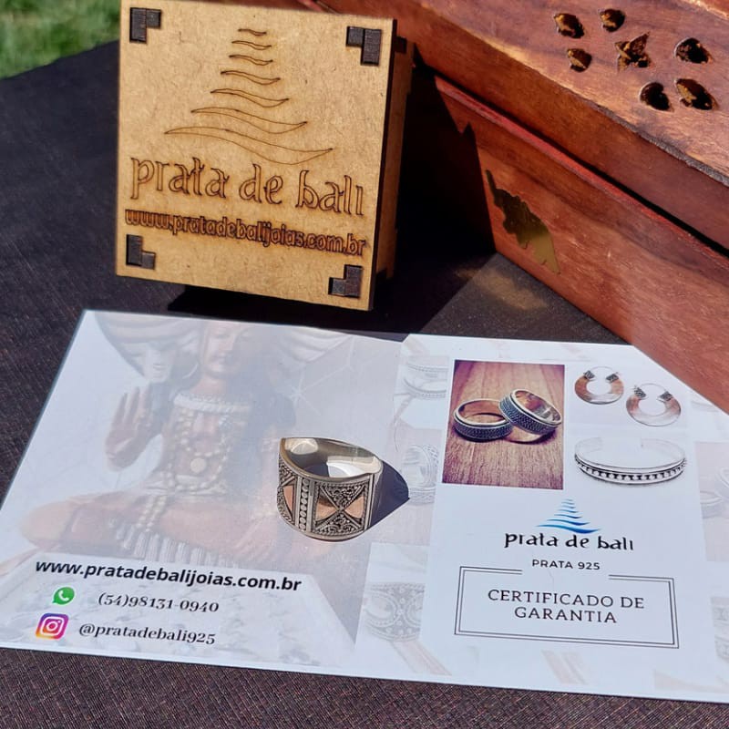 Anel de Prata Bali 925 e Ouro 18k - Prata de Bali Joias - Prata 925 - Prata Bali 925 - Prata ...