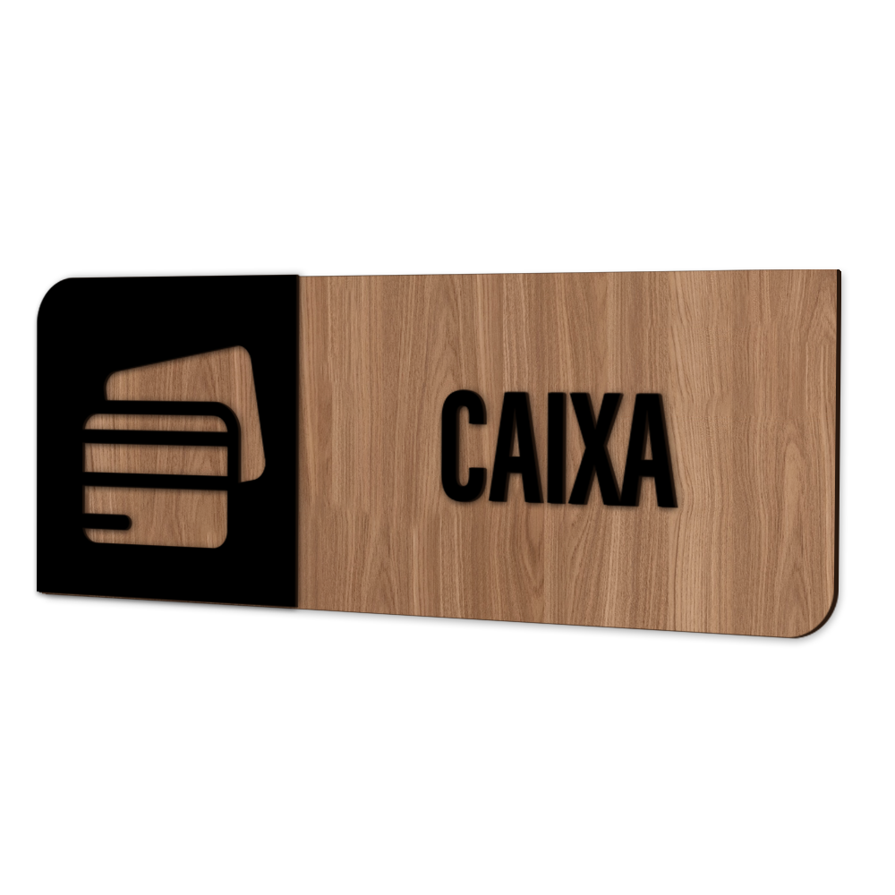 Placa de Sinalização Indicativa - Caixa - Lumina Decor