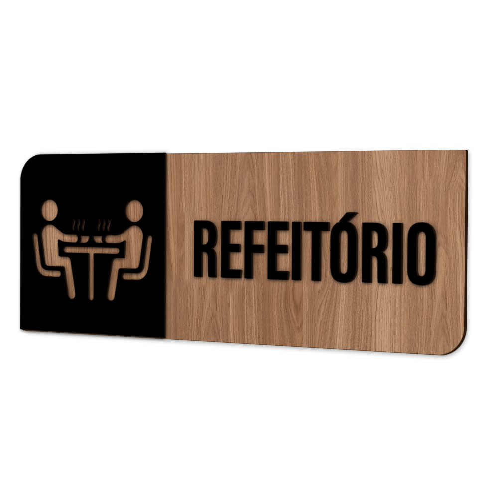 Placa de Sinalização Indicativa - Refeitório - Lumina Decor