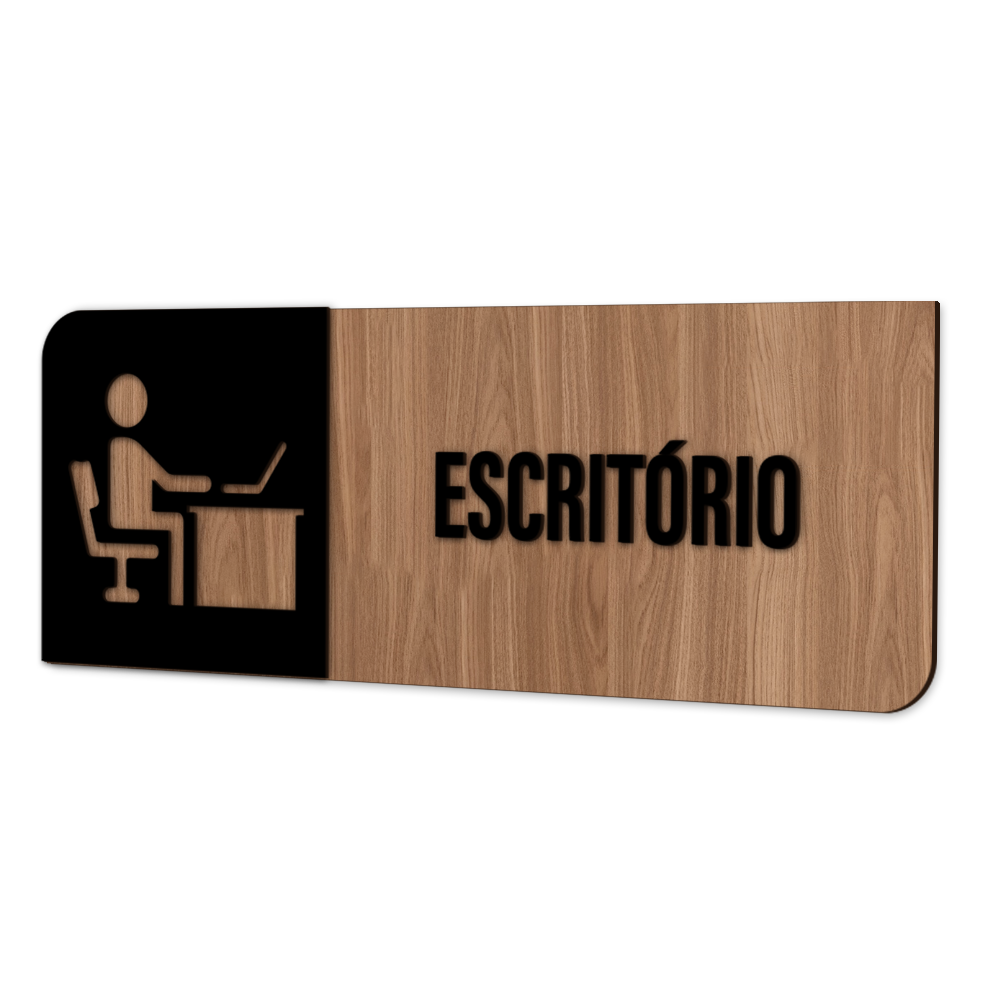Placa de Sinalização Indicativa - Escritório - Lumina Decor
