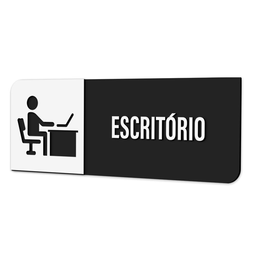 Placa de Sinalização Indicativa - Escritório - Lumina Decor