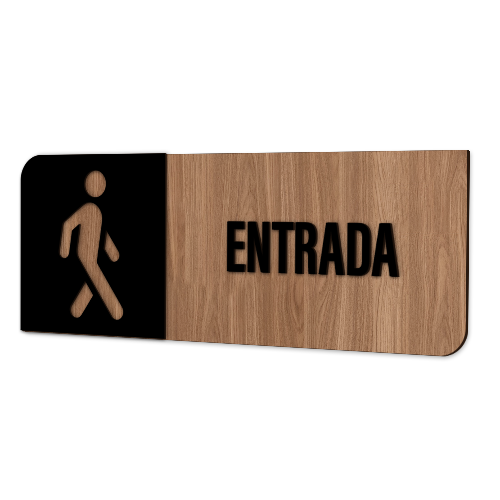 Placa de Sinalização Indicativa - Entrada - Lumina Decor