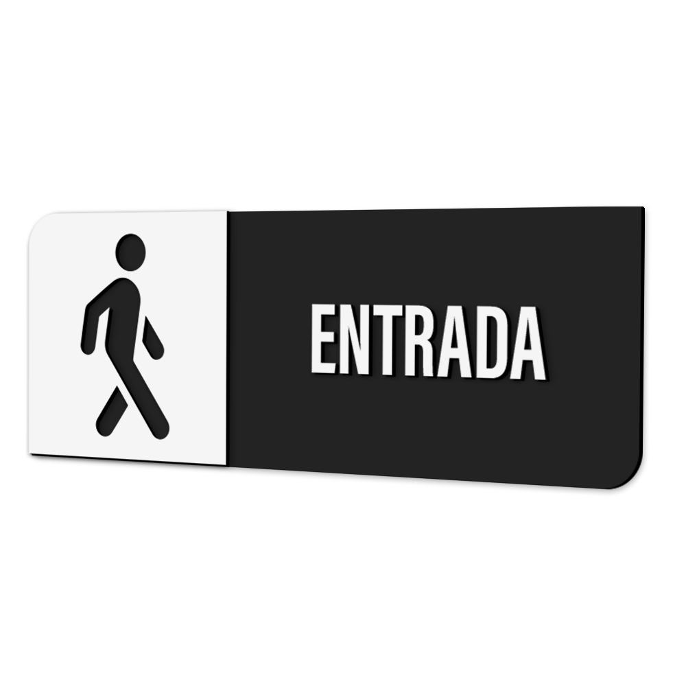 Placa de Sinalização Indicativa - Entrada - Lumina Decor