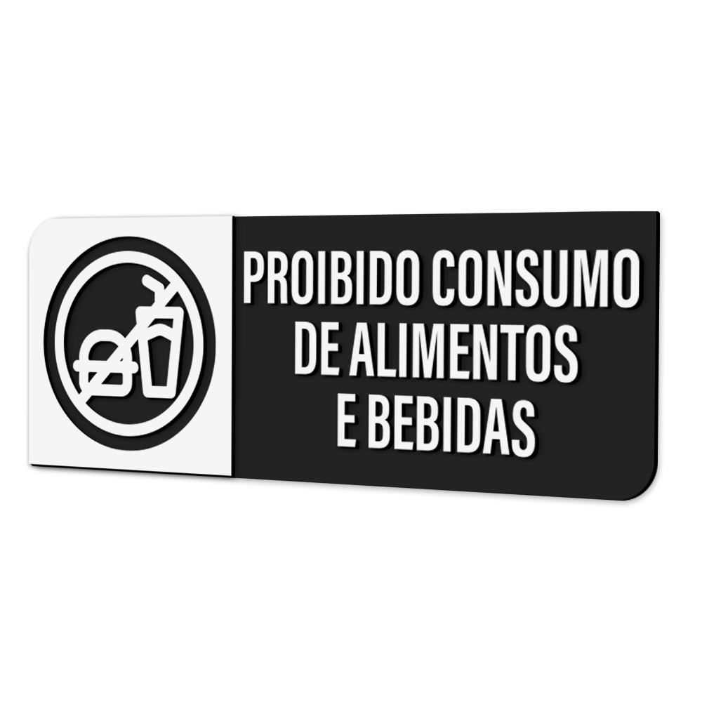 Placa de Sinalização Indicativa - Proibido Consumo De Alimentos E ...
