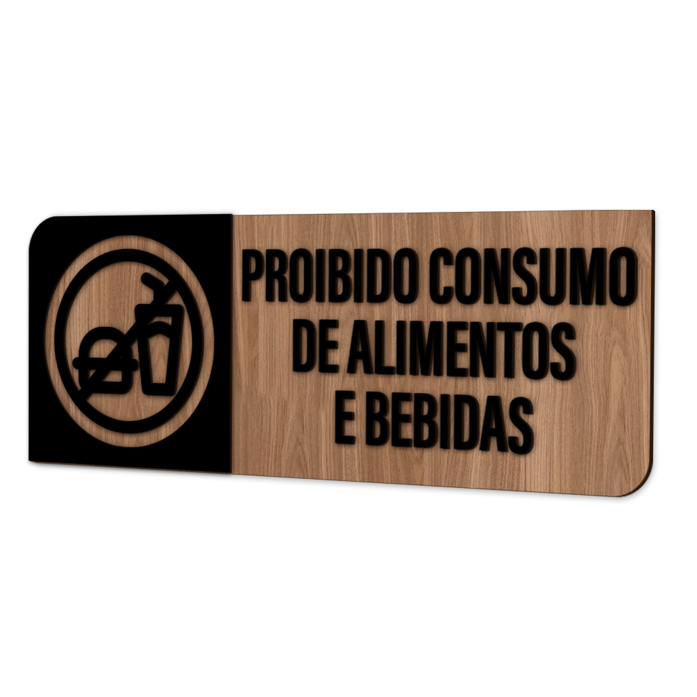 Placa de Sinalização Indicativa - Proibido Consumo De Alimentos E ...