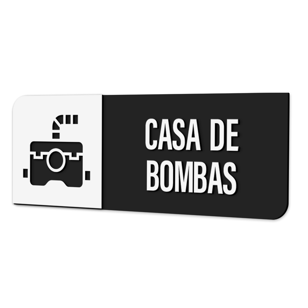 Placa de Sinalização Indicativa - Casa de Bombas - Lumina Decor