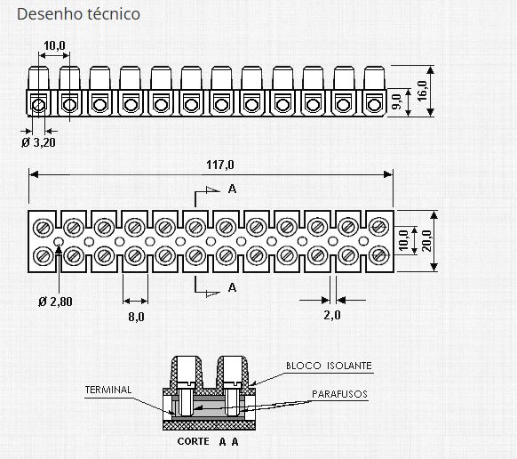 Conector Barra Polietileno 06/112 12 Bornes SINDAL 000.0112.PE.B ...