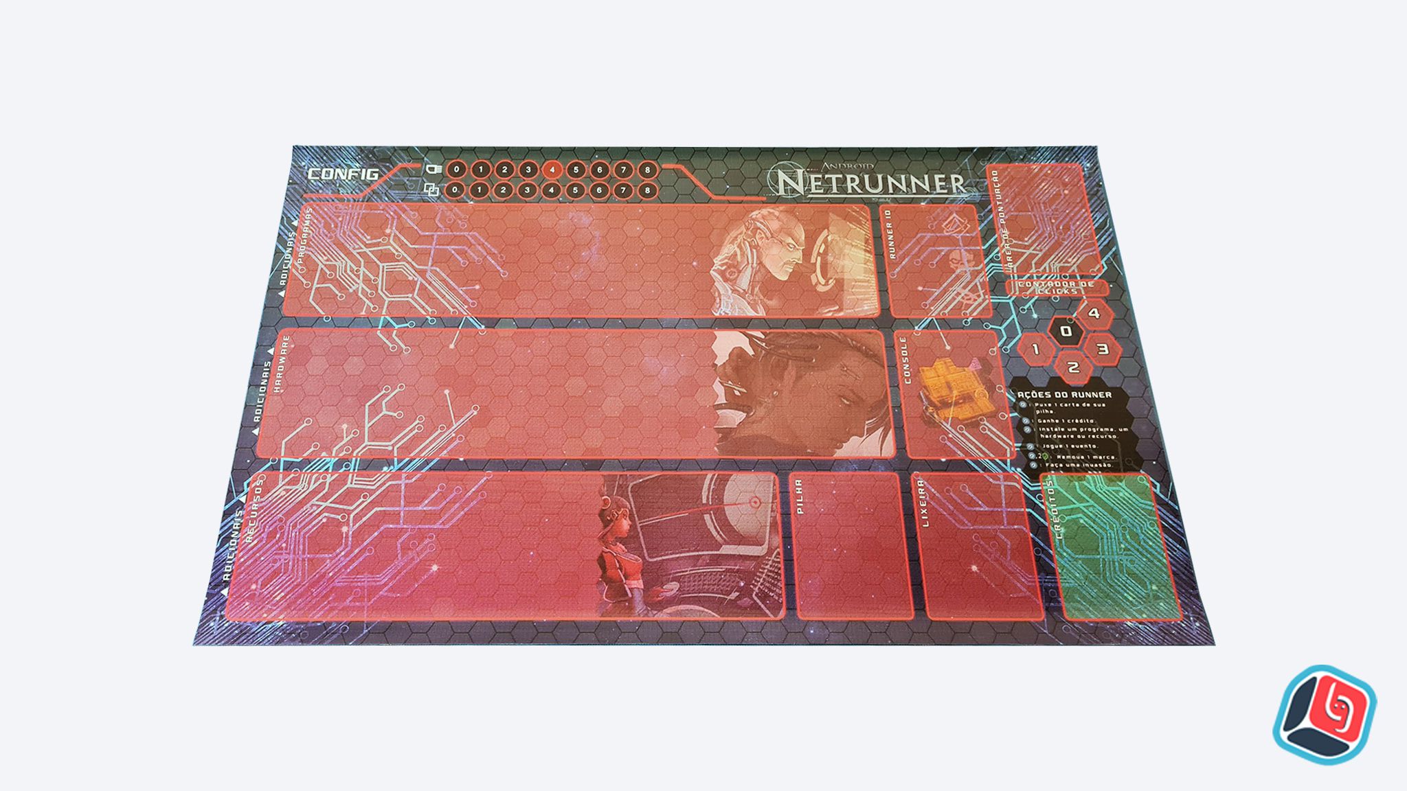 Playmat Android Netrunner - 2 unidades - acessóriosBG - Impressões 3D para Board Games