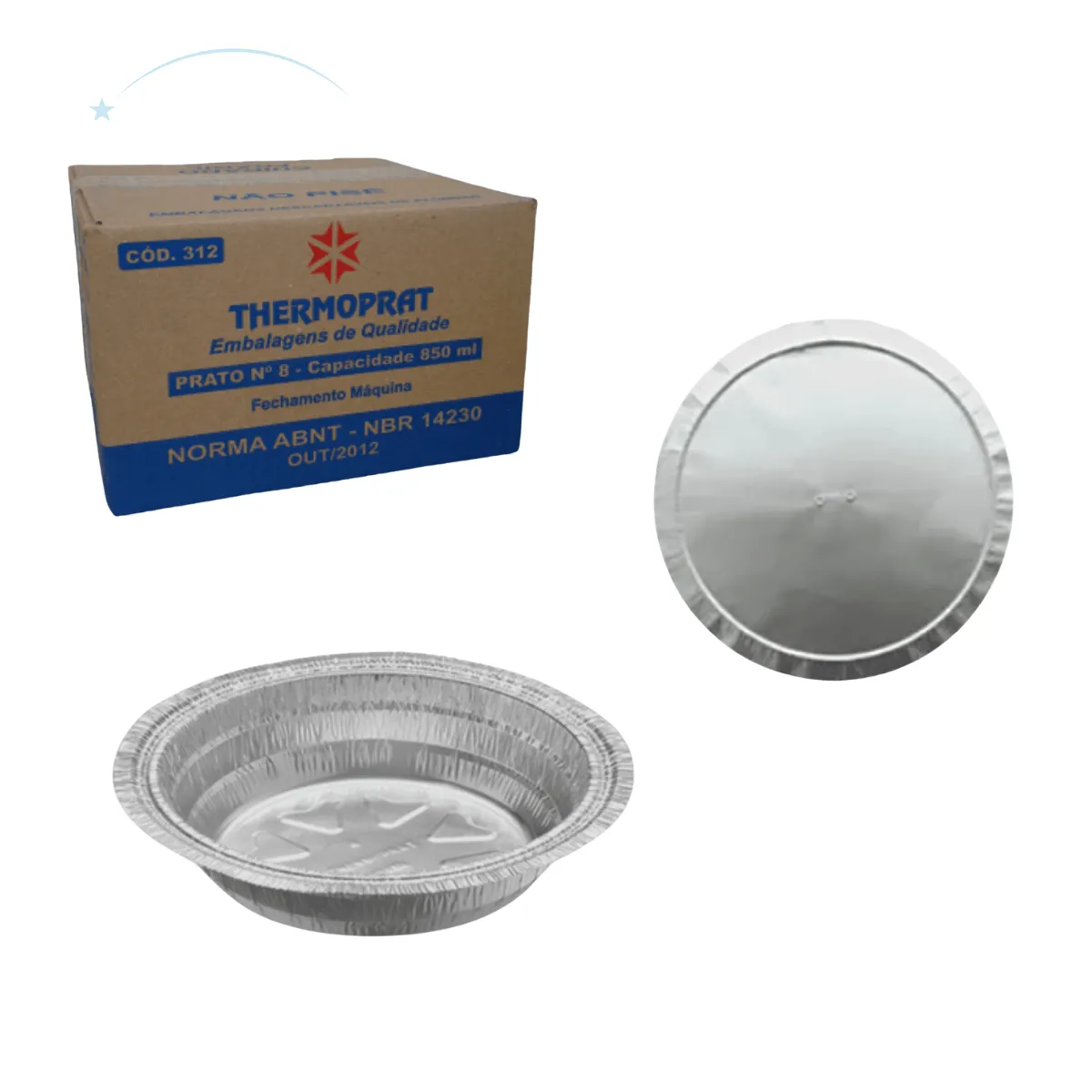 Bandeja/Marmitex de Alumínio N°8 Maquina 800ml Thermoprath c/ 100 Un ...