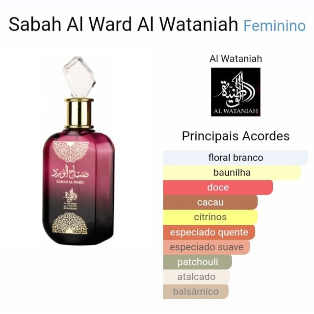 Al Wataniah Sabah Al Ward Eau de Parfum Perfume árabe Feminino - Tô na Moda Imports