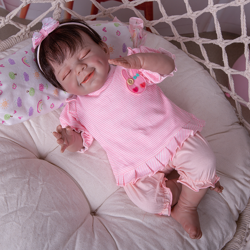 Bebê Reborn kit April silicone real - Sonho de Menina - Bebê Boneca Reborn