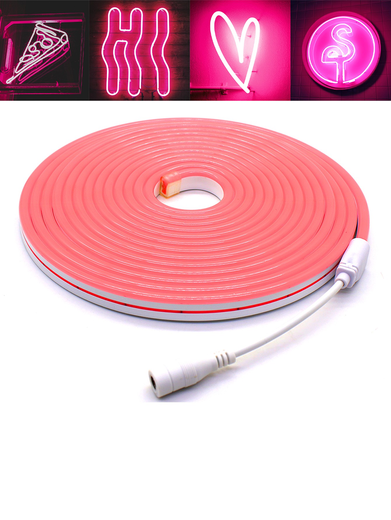 Fita LED 5 Metros 12V Mangueira Flexivel Neon Rosa - Sustenta Led - A ...