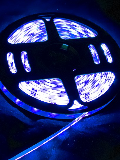 Fita LED 5 Metros 3528 60 LEDs Azul Siliconada Prova D'água + Fonte ...