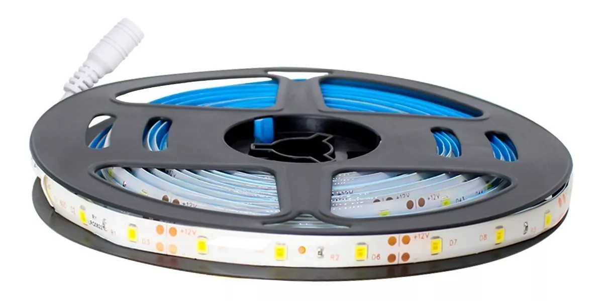 Fita LED 5 Metros 12v 3528 Verde 120 Leds Sem Silicone IP20 + Fonte ...