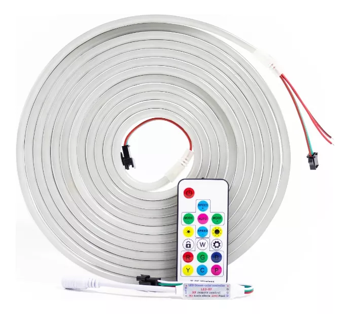 Fita LED 5 Metros Neon Flexível RGB Digital 12v Com Controle Sem Fonte - Sustenta Led - A maior ...
